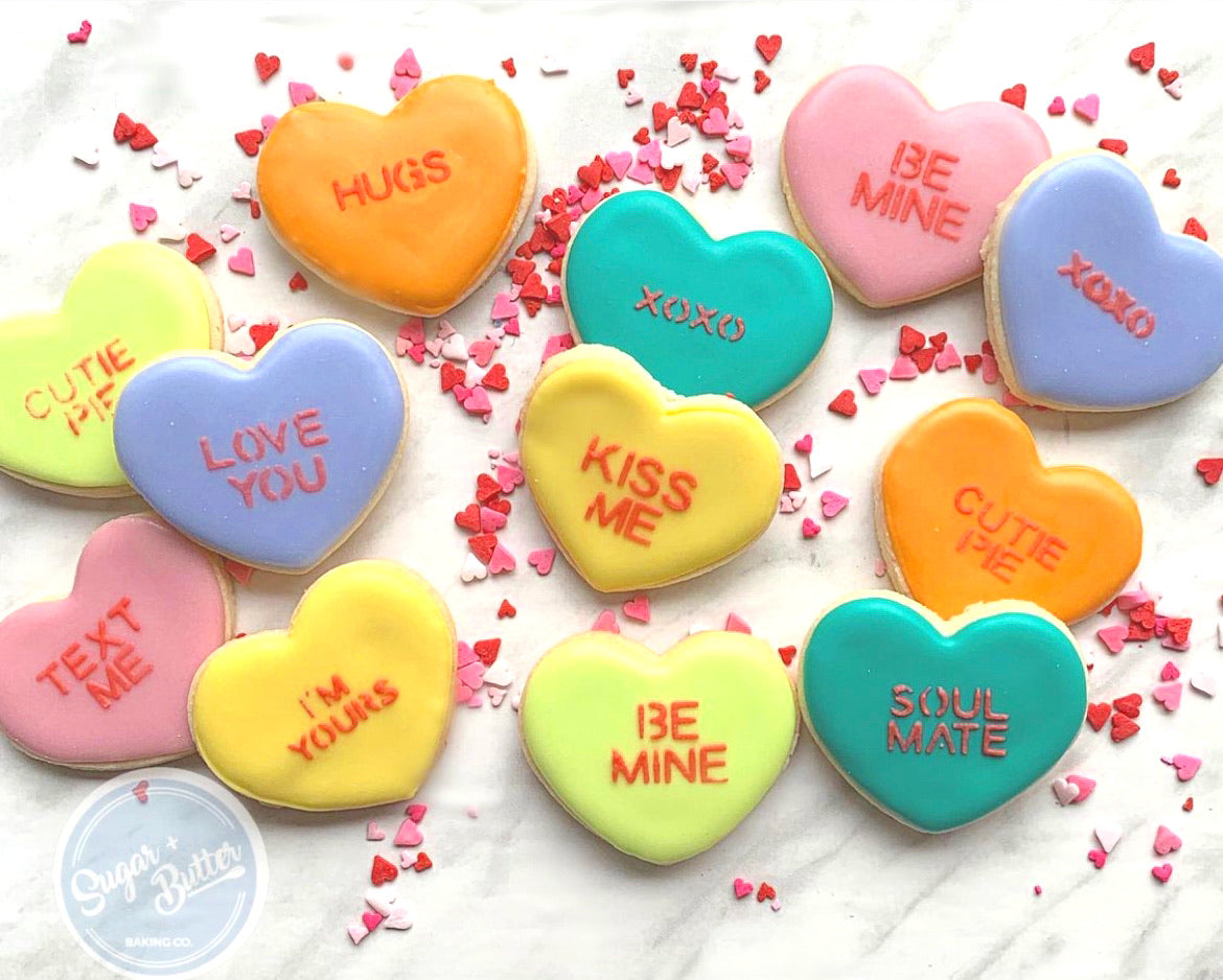MINI CONVERSATION HEART PACKS – Sugar + Butter Baking Co.